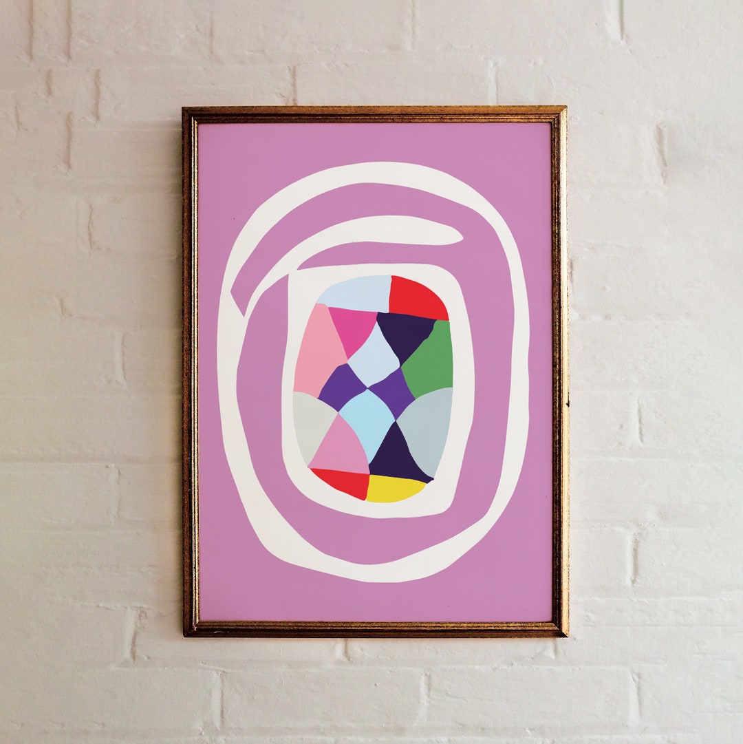 Abstract Cut Outs Print, Folk Art Print, Paper Cutouts Green Poster ...