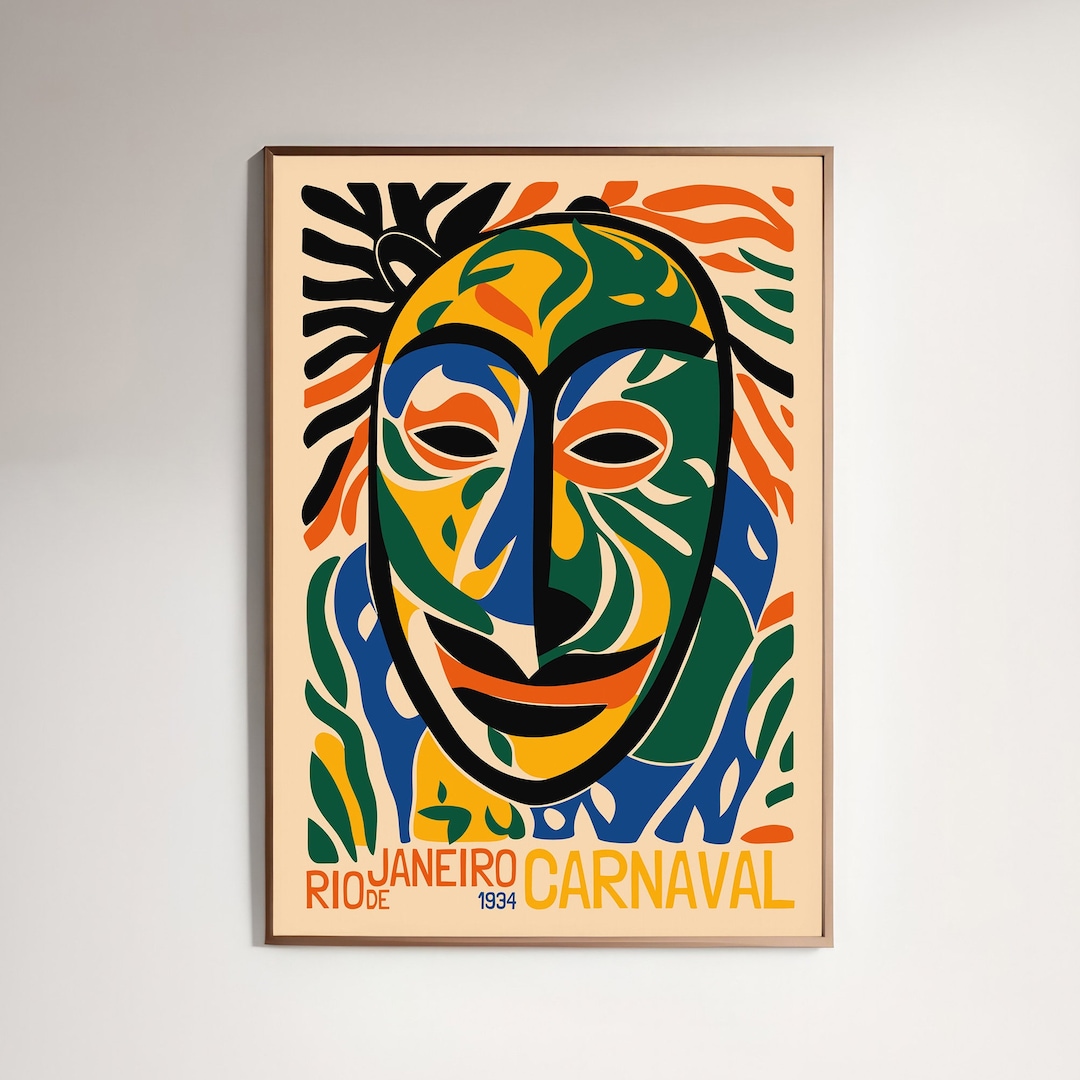 Rio Carnival Poster - Artistic Advertising Brazil Rio Gift - Retro ...