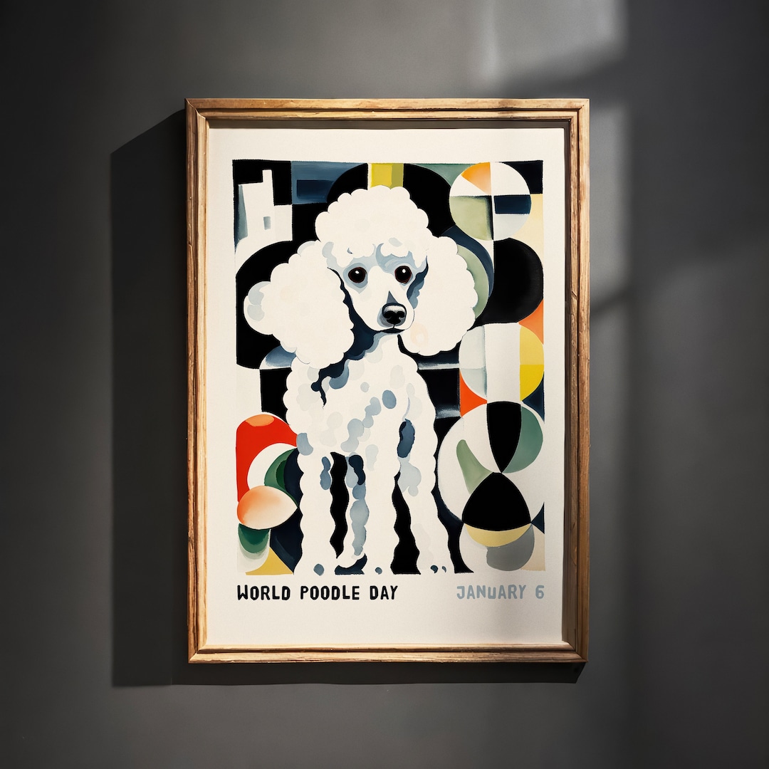 WORLD POODLE DAY Poster - Original Print, Illustration - Above Bed Cute ...