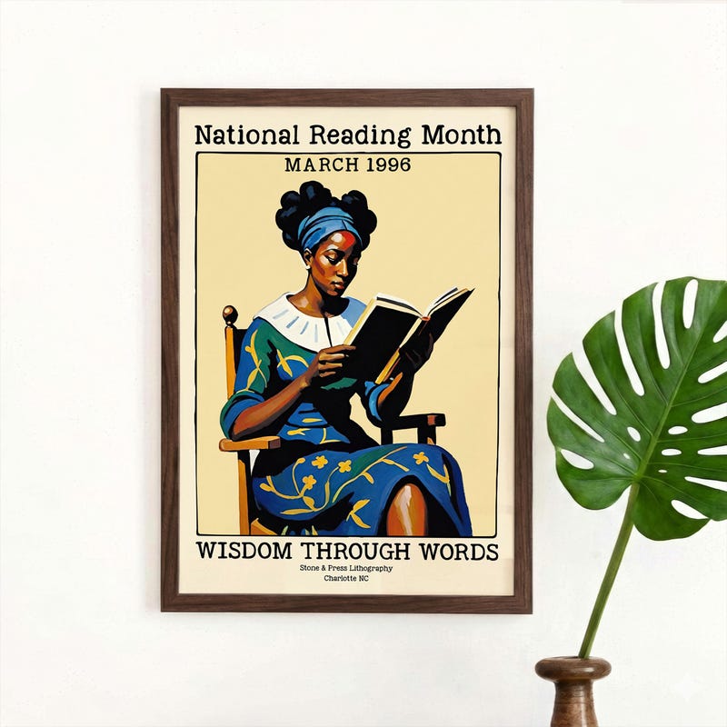 National Reading Month Posters - Etsy