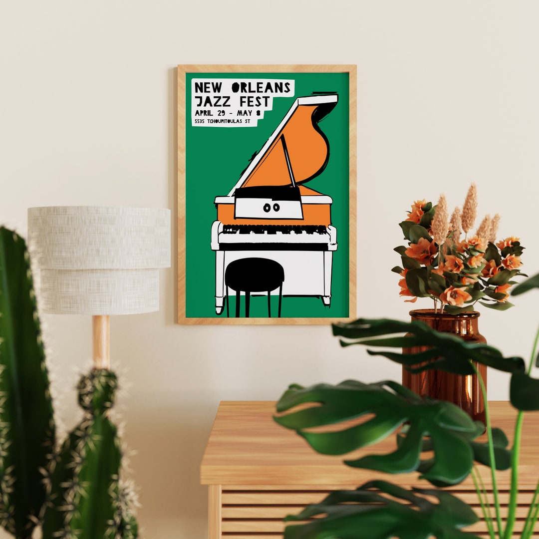 New Orleans Jazz Fest Poster Music Concert Art Print Giclee ...