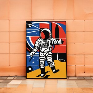 Positive Astronaut Poster Minimalist Posters Geometric Space Art Print ...