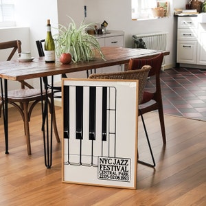 1993 NYC Jazz Festival Poster - Central Park Collectible Music Event Memorabilia - Retro Piano ...