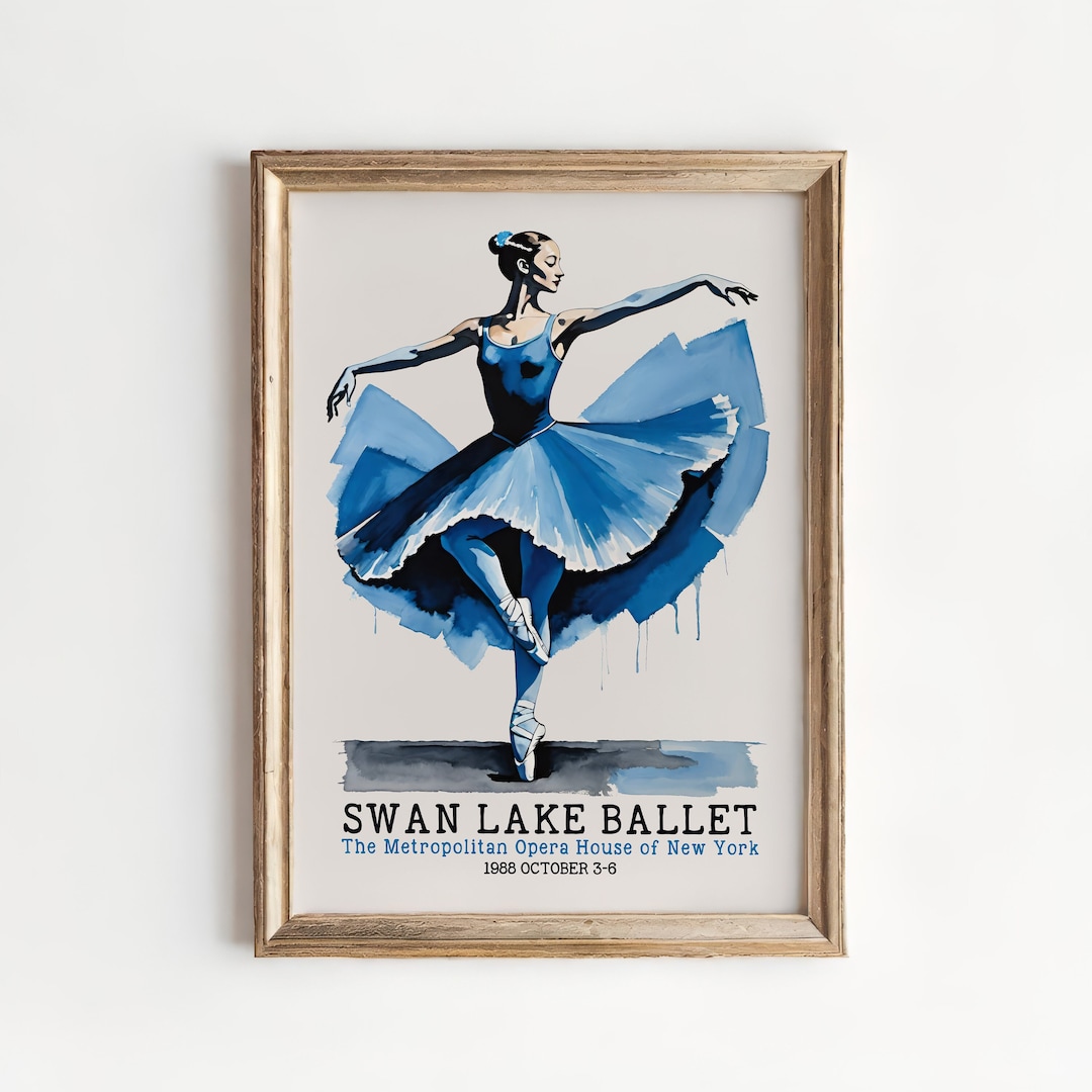 1988 Swan Lake Ballet Poster: Metropolitan Opera House Ballerina Art ...
