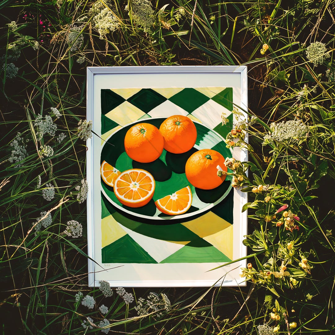 Citrus Still Life Poster - Numbered Orange Artwork for Kitchen Decor ...