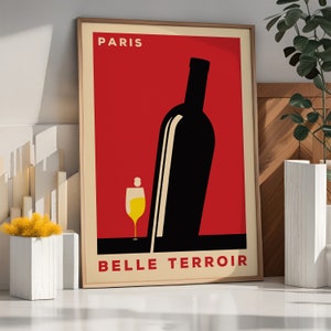 French Wine Poster Print, Classic Advertising Print, Alcohol Poster ...