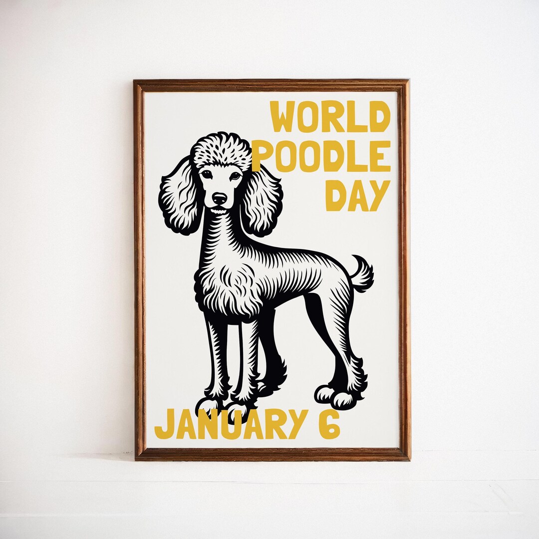 World Poodle Day Art Print | Standard Poodle Poster | Dog Wall Art ...