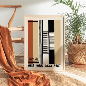 1999 New York Jazz Fest Poster, Central Park Event, Abstract Piano Art, Collectible Music ...
