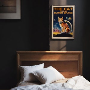 Sci-fi Cat Poster - the Cat From Outer Space - Retro Space Exploration ...