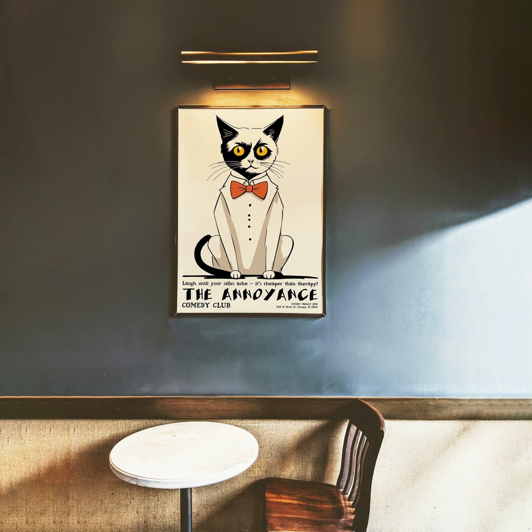 CHICAGO Comedy Club Poster - the Annoyance - Funny Cat Wall Art ...