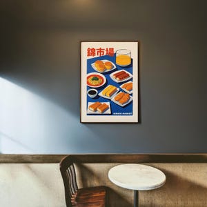 Japanese Food Poster | Kyoto Nishiki Market Art Print | Retro Asian ...