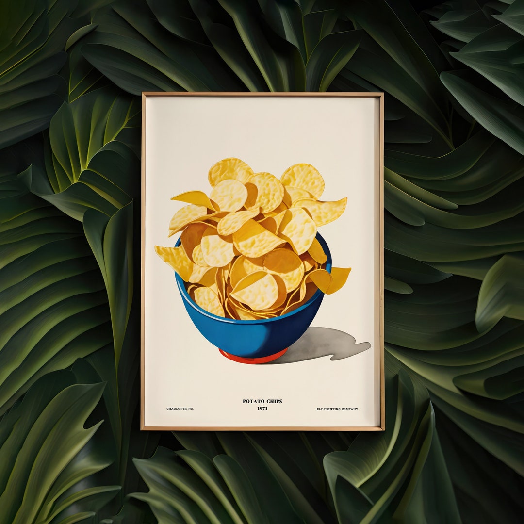 Potato Chips POP ART POSTER | Retro Snack Food Art Print, Kitchen Wall ...