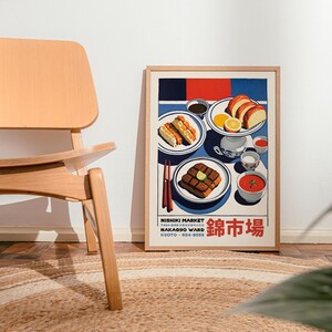 Japanese Food Poster | Kyoto Nishiki Market Wall Art | Retro Asian ...