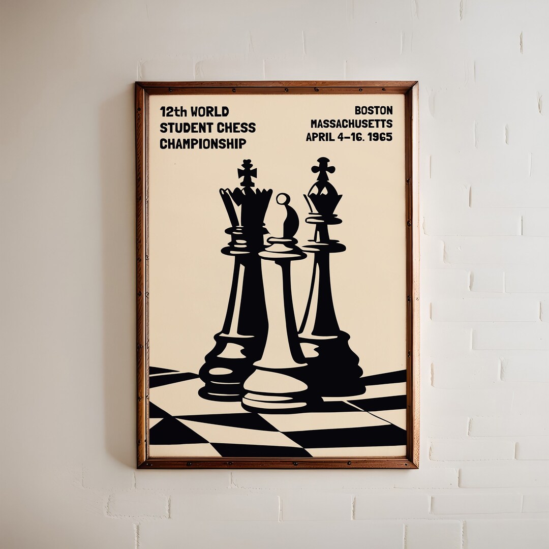 1965 Chess Championship Poster: Mid-century Modern Wall Art - Etsy