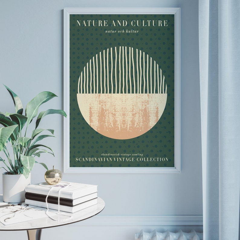 Nature and Culture Poster Scandinavian Posters Vintage - Etsy