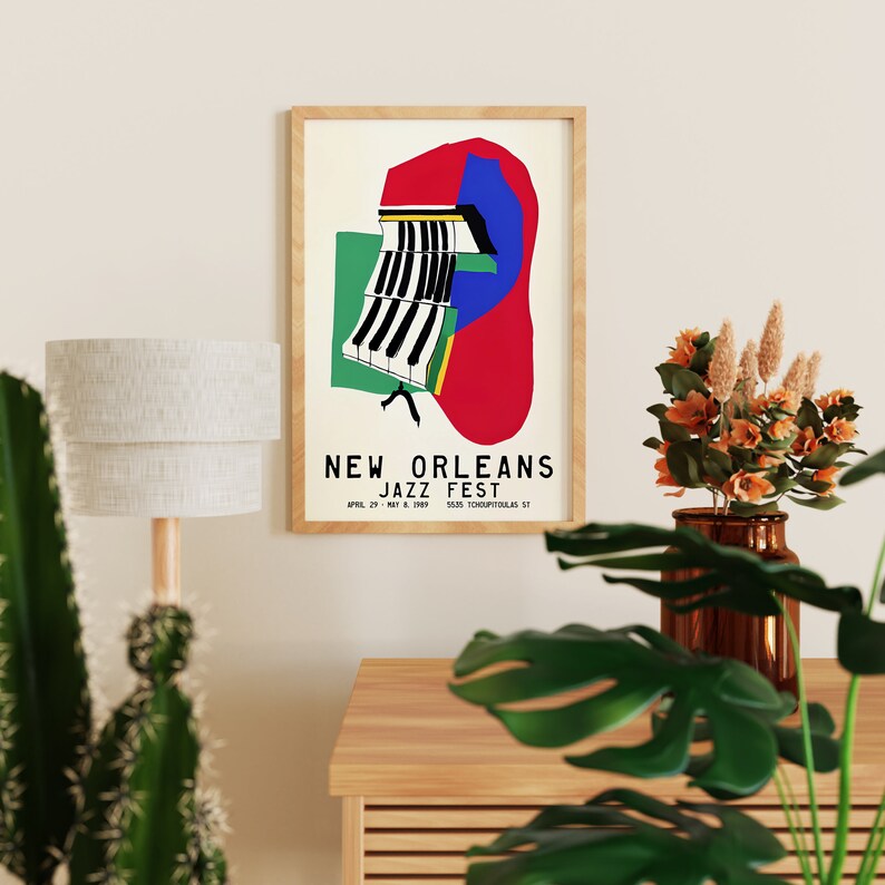 1989 New Orleans Jazz Festival Poster Grand Piano Wall Art - Etsy
