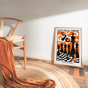 1990 Chess Poster - Vintage Advertising - Let's Play Chess Wall Art ...