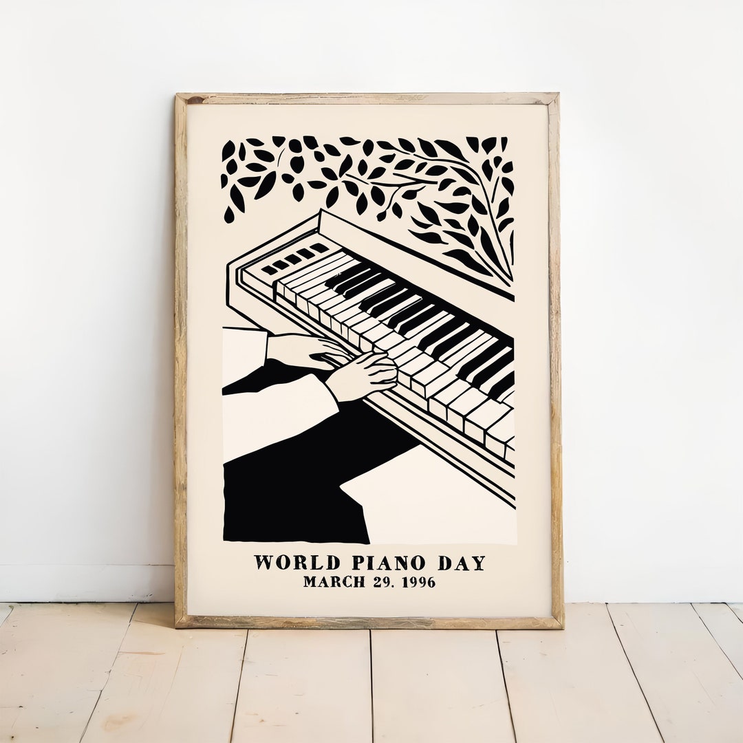 World Piano Day Poster | March 29 1996 | Vintage Music Art Print ...
