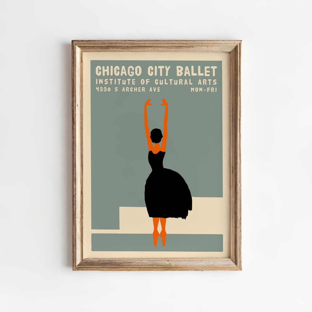 Vintage Ballet Poster - Giclee Reproduction - Retro Chicago City Wall ...