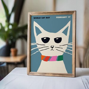 WORLD CAT DAY - Poster - February 17 - Cute and Artsy Decor and Gift ...