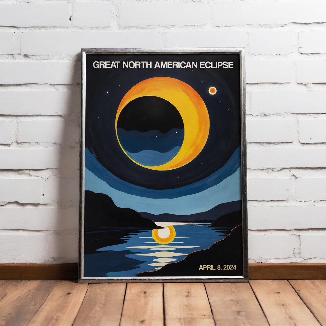 2024 Great North American Eclipse Poster - Limited Edition, Vibrant ...