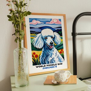 World Poodle Day Poster Colorful Poodle Art Print Dog Lover Gift ...