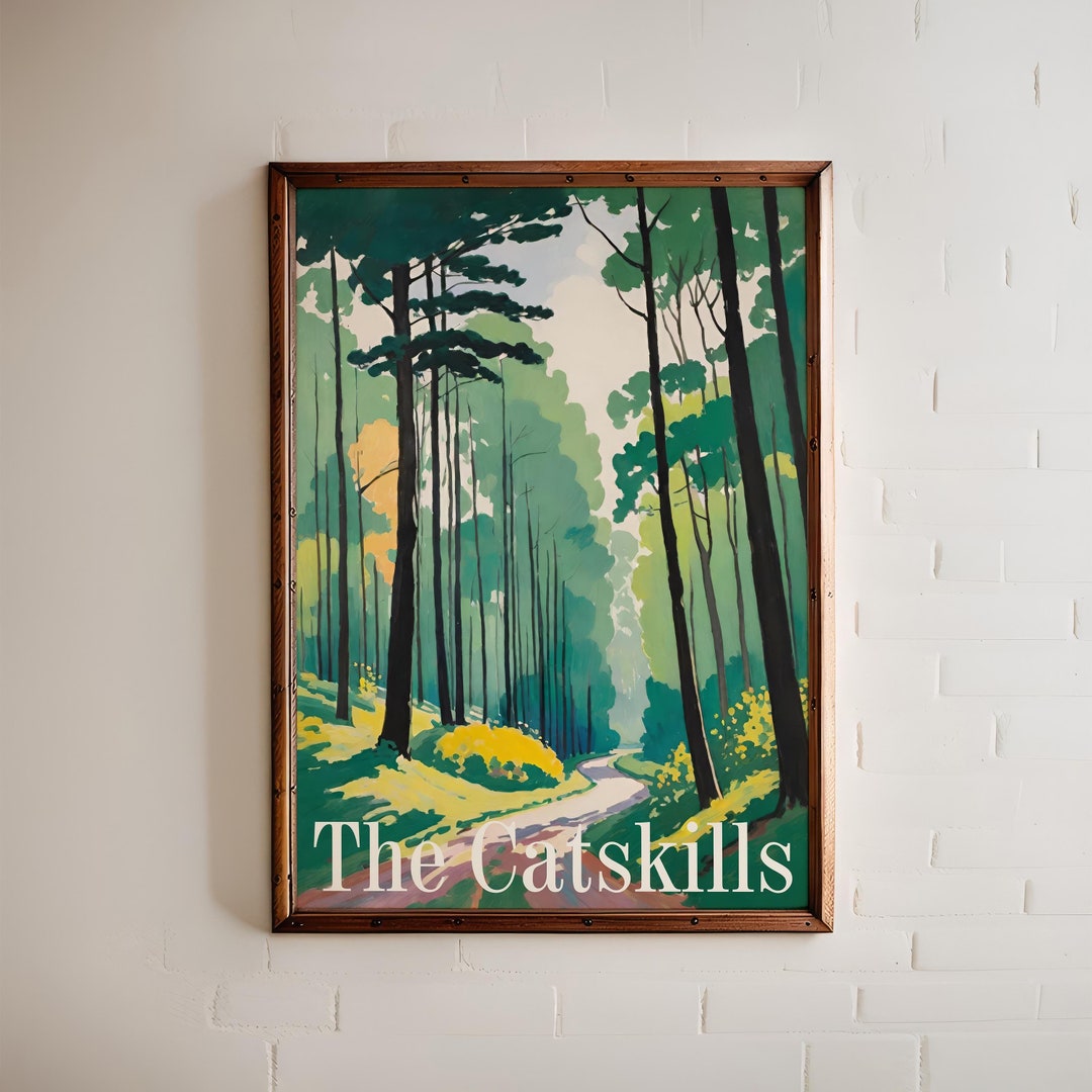 The Catskills Travel Poster | Retro Wall Art | Mid Century Modern ...