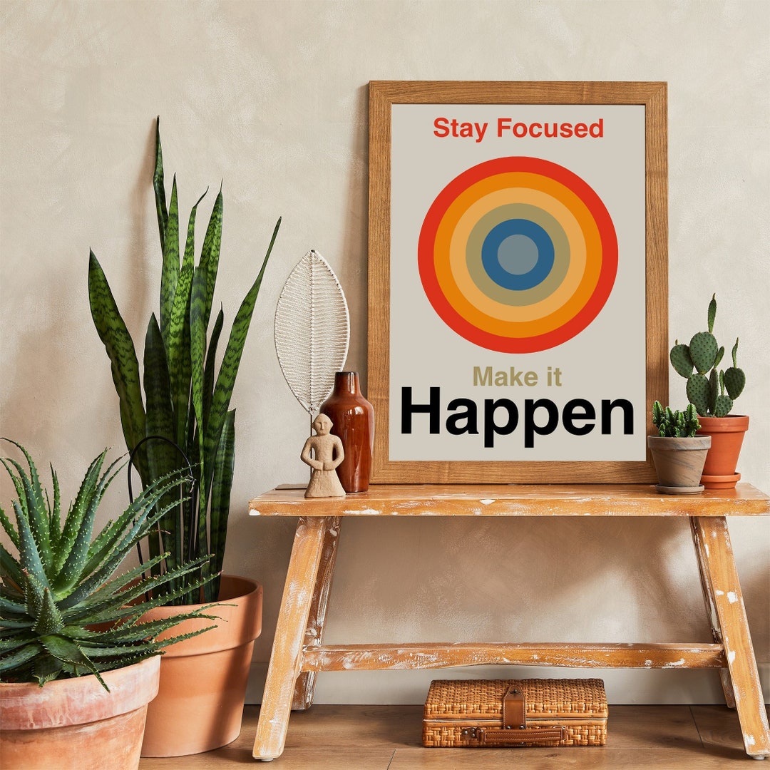 STAY FOCUSED Make It Happen Poster Inspiration Poster - Etsy