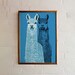 Alpaca Linocut Poster Giclee Reproduction Llama Art Print, Funny Animal ...