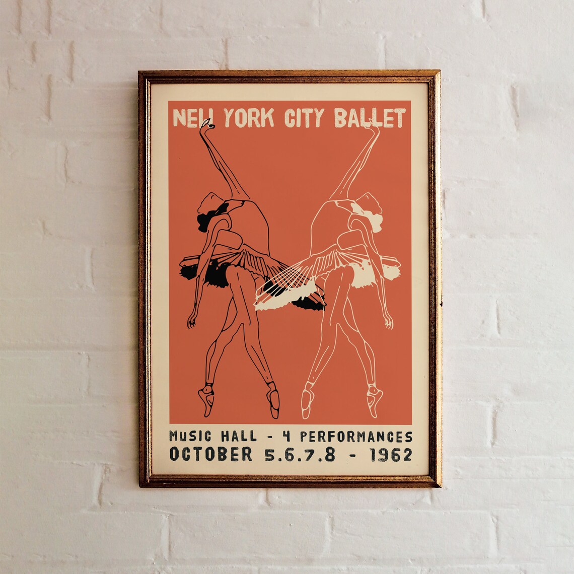 New York City Ballet Poster Music Hall Vintage Giclee - Etsy Canada