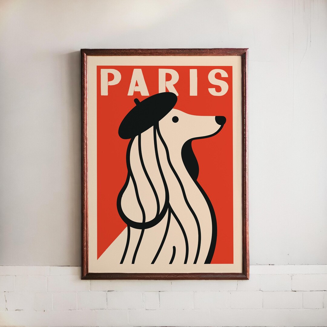 Paris Dog Poster, French Poodle Art Print, Mid-century Modern Wall ...