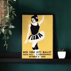 New York City Ballet Poster Music Hall Vintage Giclee - Etsy
