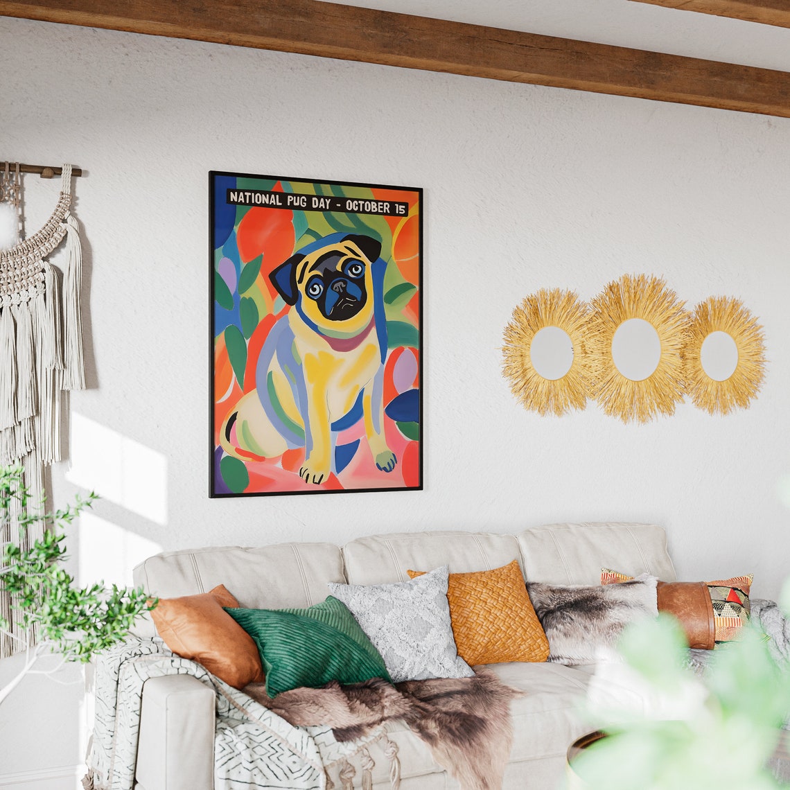 NATIONAL PUG DAY Poster Original Wall Art Print - Etsy