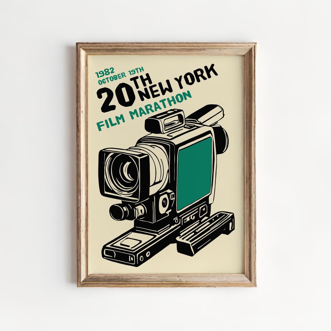 1982 New York Film Marathon Poster: Retro Camera Art Print - Etsy