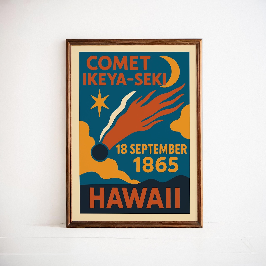 Comet Ikeya-seki Poster Print: 1965 Hawaii Astronomy Wall Art - Etsy