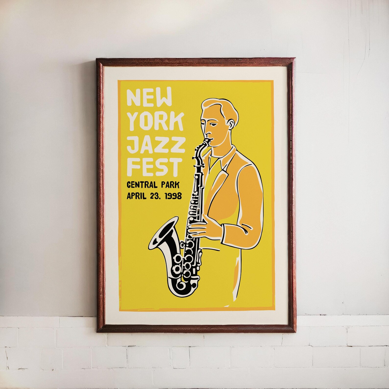 New York Jazz Fest Poster: Retro Saxophone Art Print - Etsy