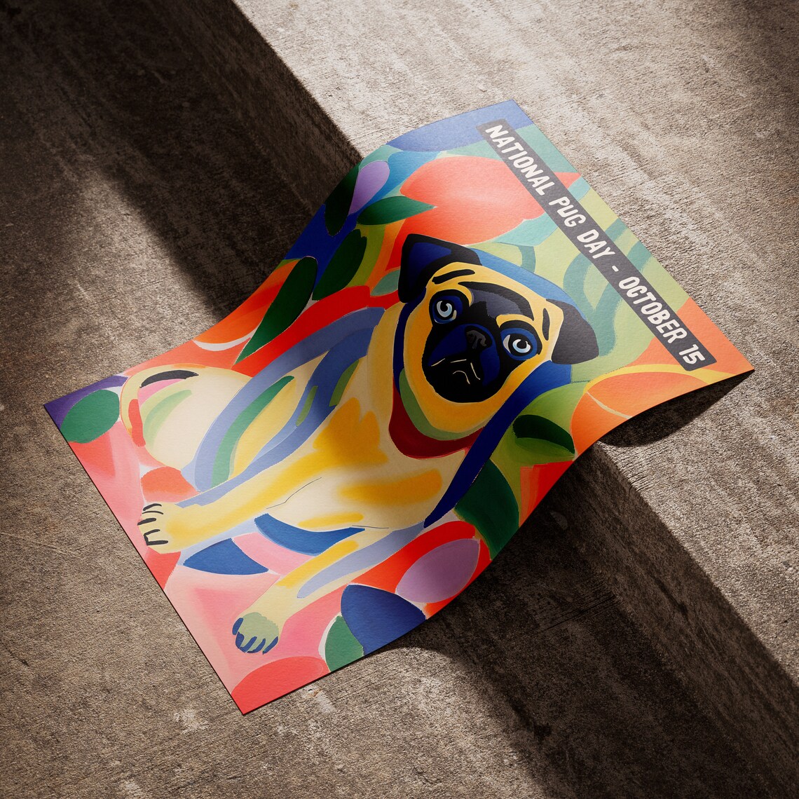 NATIONAL PUG DAY Poster Original Wall Art Print - Etsy