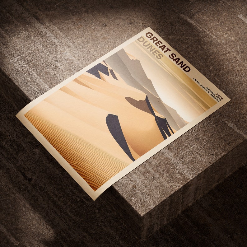 GREAT SAND DUNES National Park Poster Retro Travel Wall Art - Etsy
