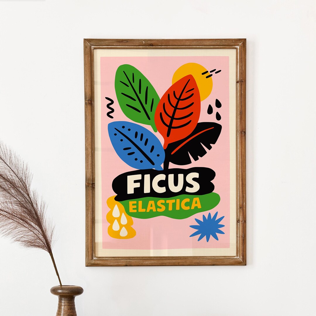 Ficus Elastica Print | Bold Botanical Wall Art - Every Plant Parent's ...