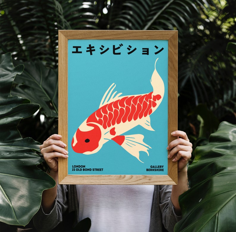 Japanese Koi Fish Poster Art Exhibition Wall Art London - Etsy