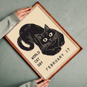 WORLD CAT DAY Poster February 17 Original Poster, Print, Illustration ...