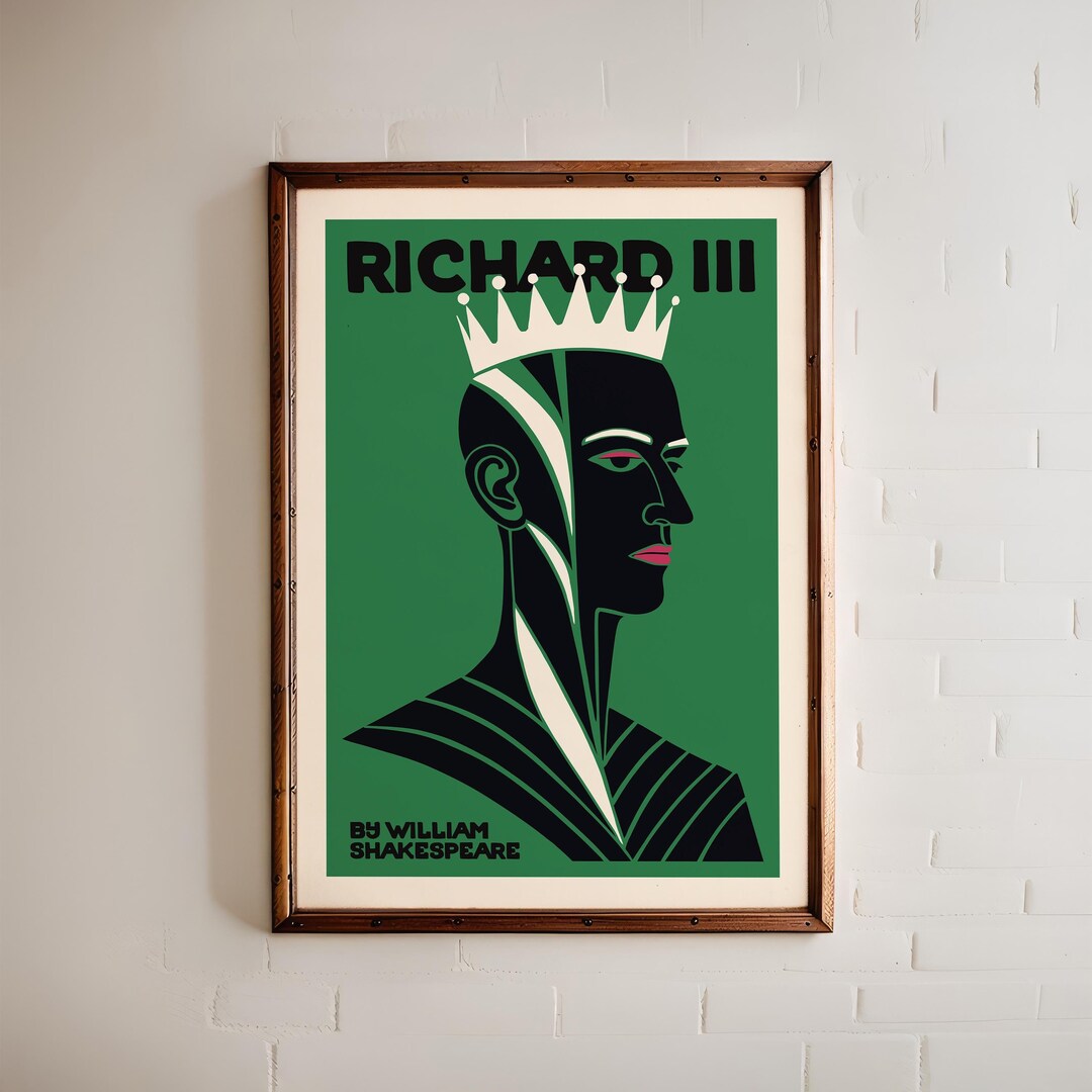 Richard III Poster - Shakespeare Play Wall Decor | King Richard Crown ...