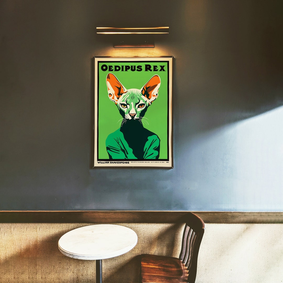 OEDIPUS REX Shakespeare Poster Retro Sphinx Cat Art Prints - Etsy
