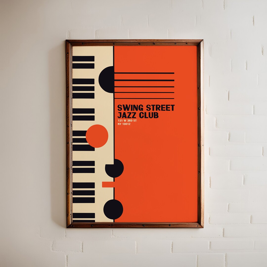 SWING STREET Jazz Club Poster - High-quality Wall Art - Jazz Club Scene ...