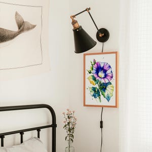 Morning Glory Watercolor Art Print Colorful Floral Wall Decor Botanical ...