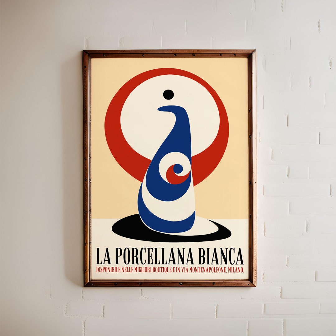 Italian Mid Century Modern Poster Print, La Porcellana Bianca Milano ...