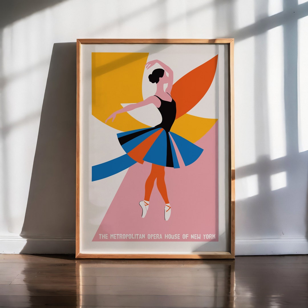 NYC Ballet Poster Metropolitan Opera House of New York Elegant Dancer ...
