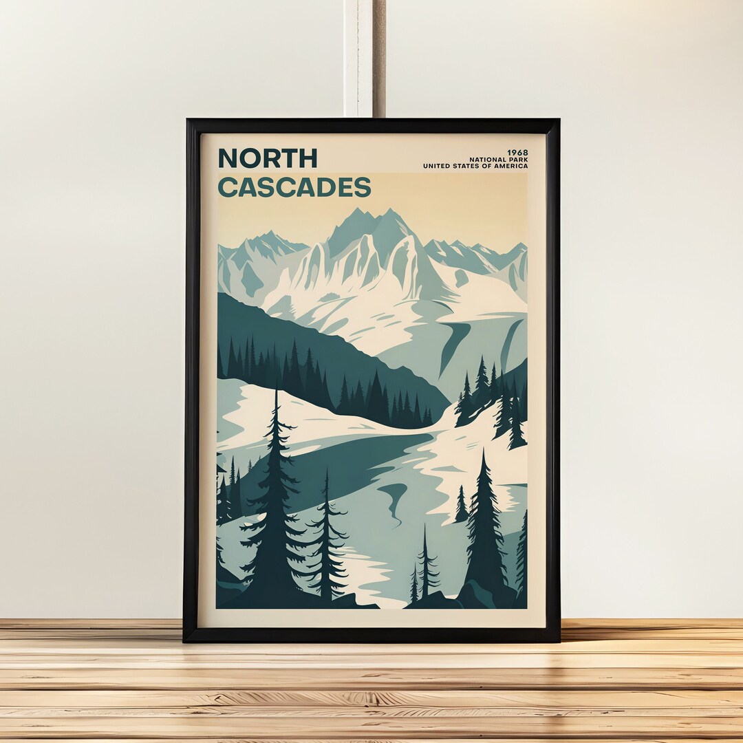 North Cascades National Park Poster National Park Print National Park ...