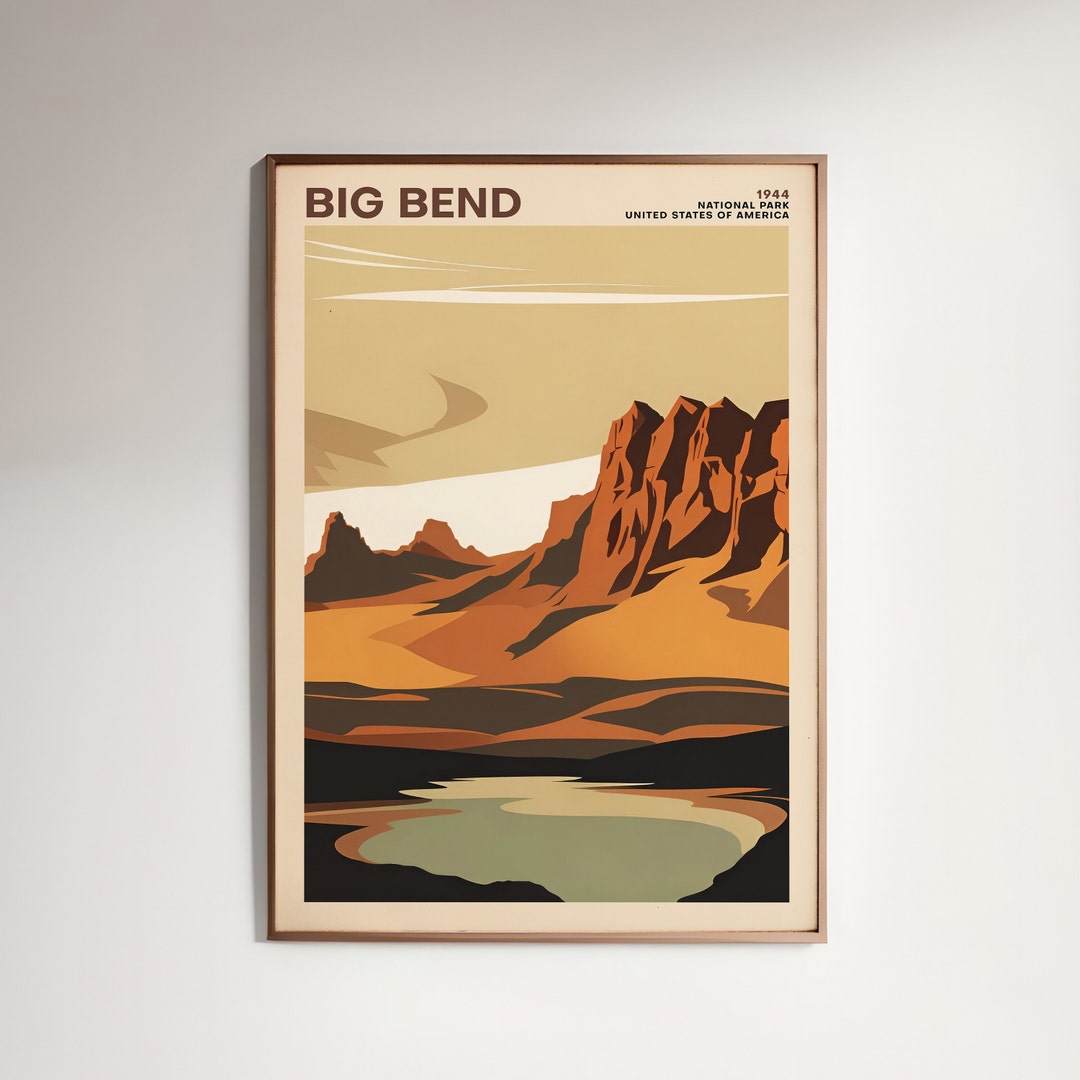 BIG BEND National Park Poster - Minimalist Print | Printed Poster ...