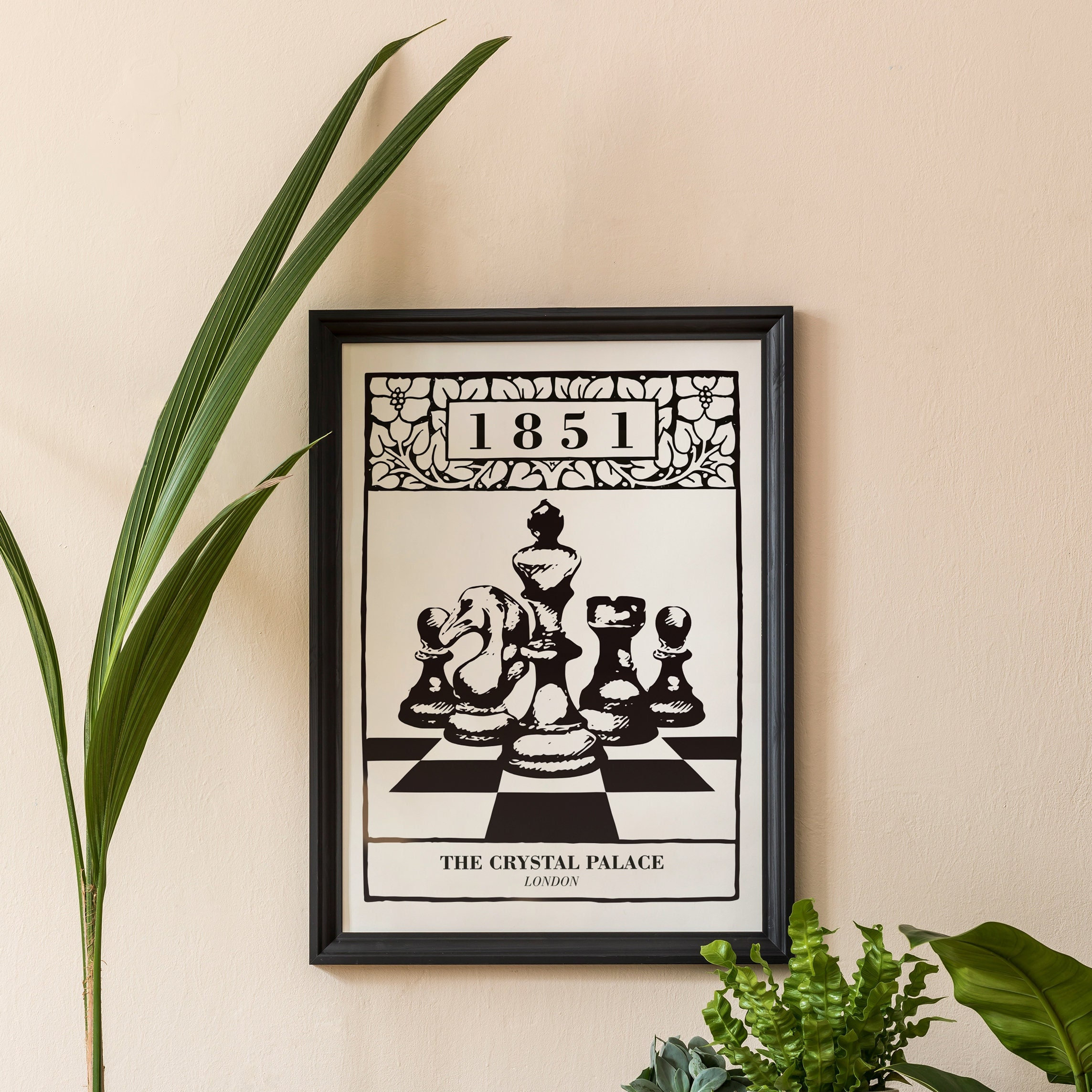 VINTAGE CHESS POSTER 1985 Black and White Chess Wall Art - Etsy